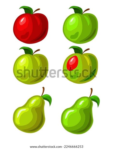 Apples Pears Schematic Representation Objects That Stock Vector