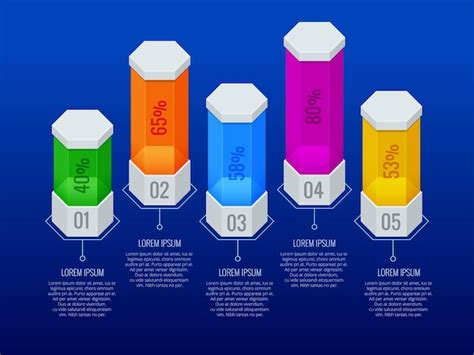 Premium Vector Isometric Abstract Infographic Template With A Five