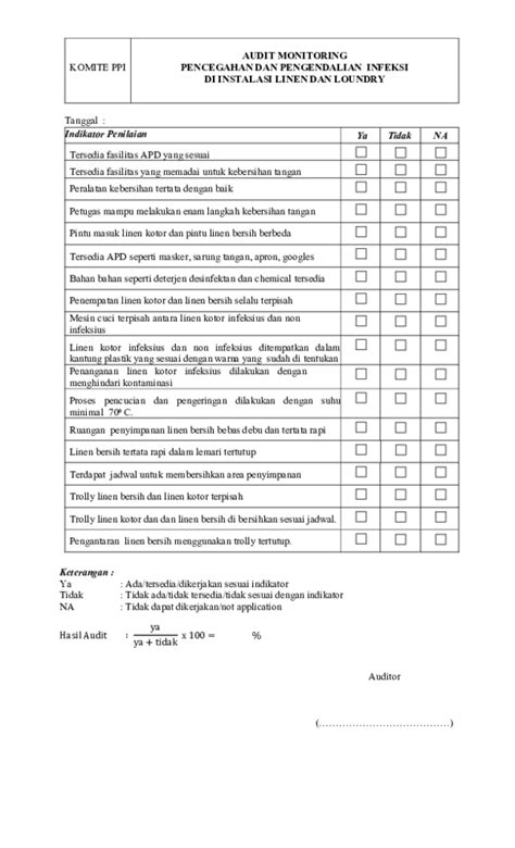Pdf Audit Monitoring Linen Dan Loundry