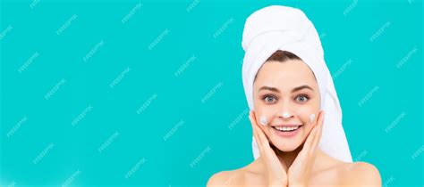Premium Photo Woman With Beauty Face Facial Skin Portrait Happy Young