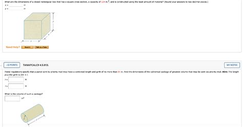 Solved What Are The Dimensions Of A Closed Rectangular Box Chegg Com