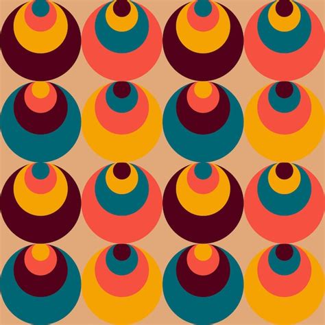 Premium Vector Retro Groove Pattern With Circles In The Style Of 70 S