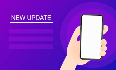 Premium Photo New Update Sign Flat Purple Phone Screen Mockup New