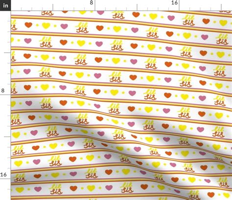 Lil Sis Little Sister White Fabric Spoonflower