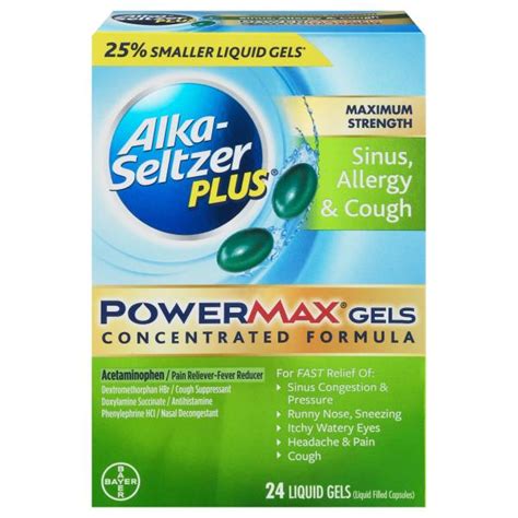 Alka Seltzer Plus Powermax Gels Sinus Allergy And Cough Maximum Strength Liquid Gels Publix