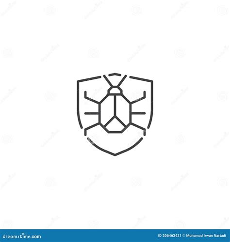 Shield Bug Protect Computer Virus Icon Vector Stock Vector Illustration Of Secured