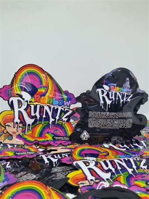 Rainbow Runtz Die Cut 35g Mylar Bag High Society Packaging