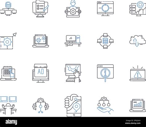 Cybersecurity Science Line Icons Collection Encryption Firewalls Malware Authentication