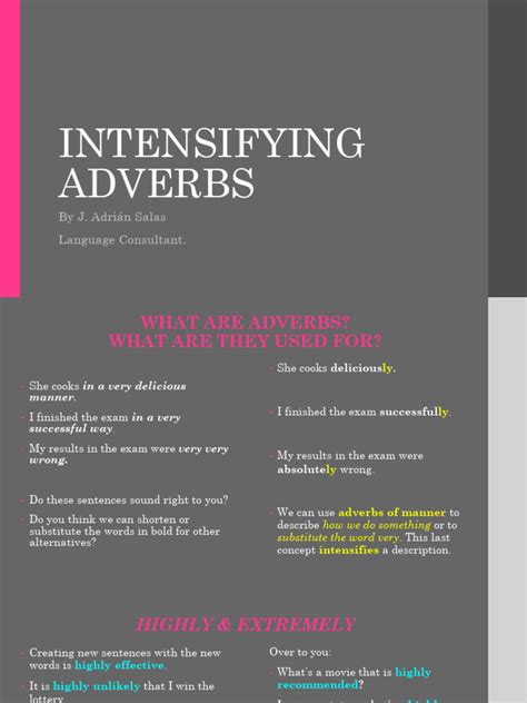 Adverbs Intensifying Pdf Linguistics Grammar