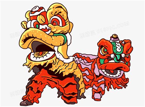 矢量卡通舞狮插画图片图片免费下载 PNG素材 编号z62ir3reo 图精灵