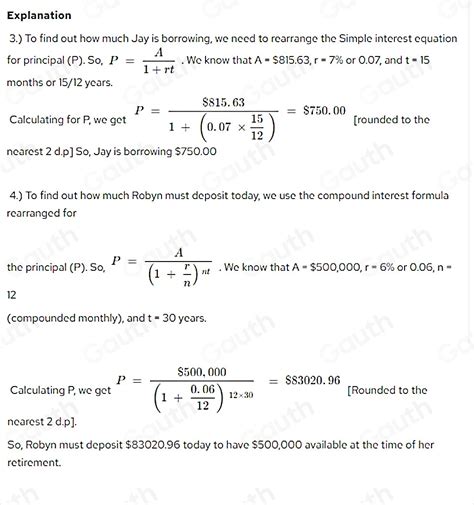 Solved Simple Interest Formula A P 1 Rt Or A P I Where I Prt A Future Value Compound