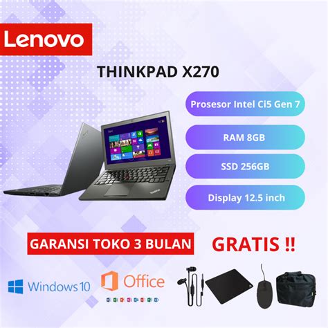 Jual Laptop Lenovo Thinkpad X270 Core I5 Gen7 Ram 8gb Ssd 256gb