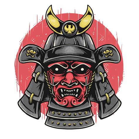 Samurai Skull Vector Art Icons And Graphics For Free Download