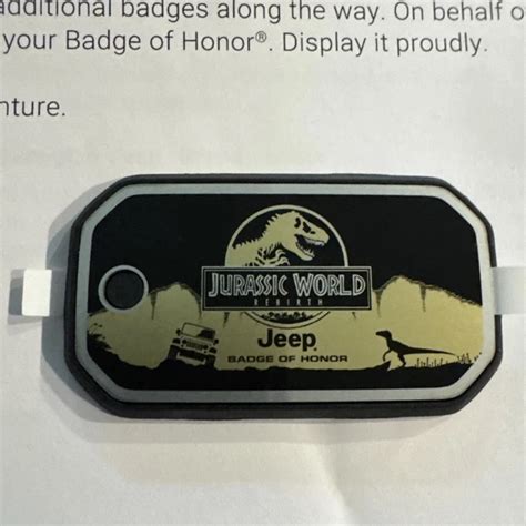 Limited Edition Jurassic Jeep Badge Of Honor Oem Boh Olllllllo Gold