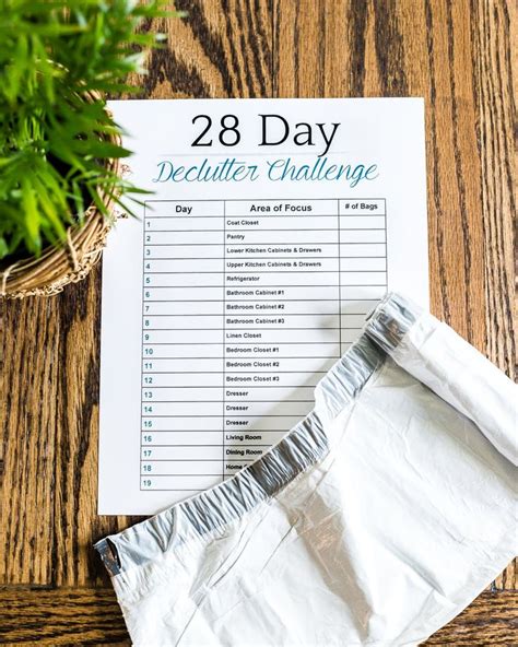 28 Day Declutter Challenge Checklist