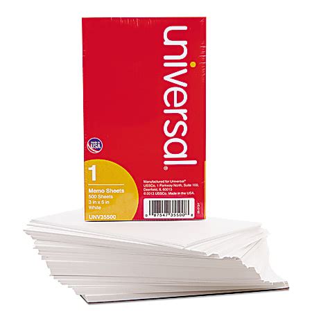 Universal Loose Memo Sheets X White Pack Of Office Depot