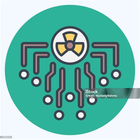 아이콘 방사선 핵 기호와 관련이 있습니다 컬러 메이트 스타일 심플한 디자인 편집 가능 간단한 그림 가연성에 대한 스톡 벡터 아트 및 기타 이미지 Istock