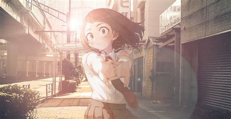 Wallpaper Uraraka Ochako Jepang Jalan Cerah Anime Boku No