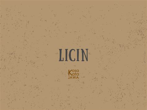 Bahasa Jawanya Licin Serta Contoh Kalimat