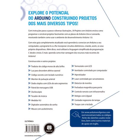 Livro 30 Projetos Com Arduino No Shoptime