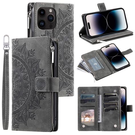 Funda Mandala Tipo Billetera IPhone Pro Gris Comprar Online