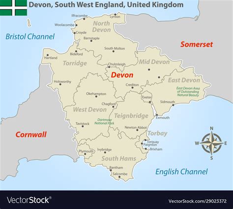 Devon South West England Uk Royalty Free Vector Image