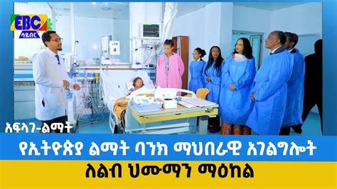 አፍላገ ልማት የኢትዮጵያ ልማት ባንክ ማህበራዊ አገልግሎት ለልብ ህሙማን ማዕከል ክፍል 19 Etv