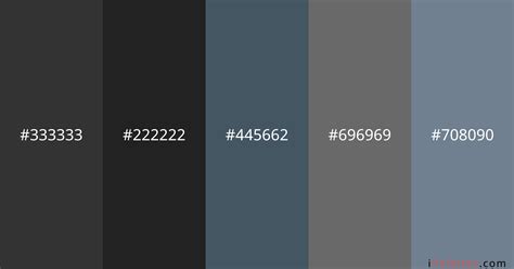 Obsidian Color Palette And Colors 333333 222222 445662 696969