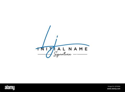 Lj Signature Logo Template Vector Hand Drawn Calligraphy Lettering