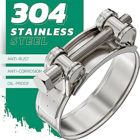 Snapklik 4 Pack 56 59mm T Bolt Hose Clamp 304 Stainless Steel