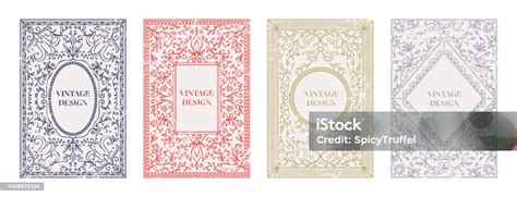 오래 된 골동품 테두리 약국 패턴 꽃 장식 우송료 증명서와 복고풍 종이 나뭇잎과 꽃 질감 표지 템플릿 식물 카드 디자인 벡터 디자인 그림 프레임에 대한 스톡 벡터 아트 및