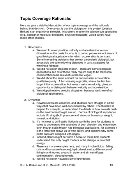 Topic Coverage Rationale