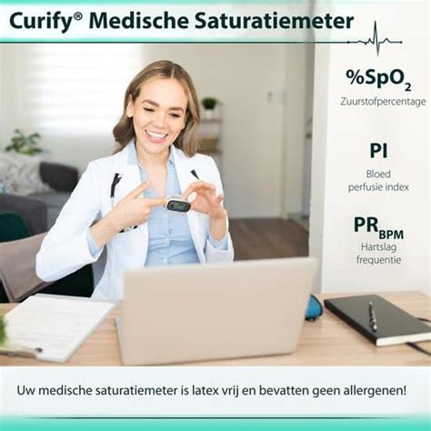 Curify® Medische Saturatiemeter Zuurstofmeter Vinger Inclusief
