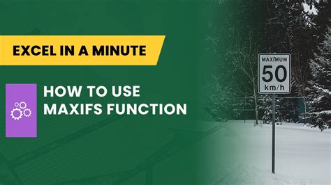 How To Use Maxifs Function By Excel In A Minute Youtube