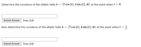 Solved Determine The Curvature Of The Elliptic Helix