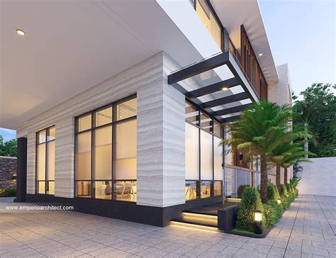 Desain Tampak Detail Belakang Kantor Modern 2 Lantai Pt Akji Di