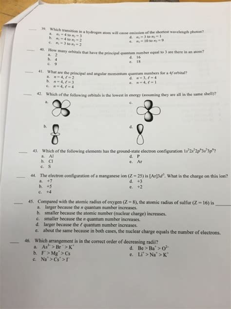 Solved The Electron Configuration Of A Manganese Ion Z