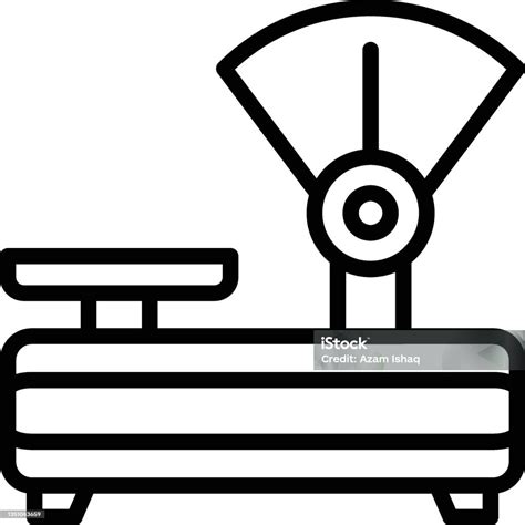 Desain Ikon Garis Vektor Konsep Counter Scale Tipe Jarum Simbol Alat