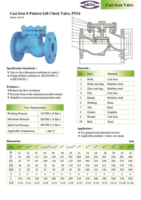 Cast Iron Lift Check Valve PN16 Factorymartonline