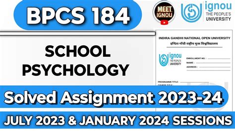 BPCS 184 Solved Assignment 2023 24 Babe Psychology Bpcs184 Bpcs Bpcs184 Ignou Ignou
