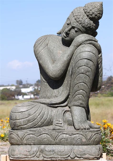 Stone Resting Garden Buddha Sculpture 40 113ls592 Lotus Sculpture