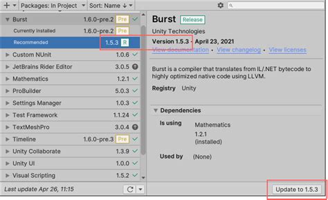 Unity Manual Switching To Another Package Version