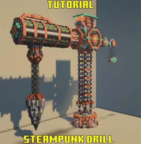 Minecraft Steampunk Drill Machine Tutorial Minecraft Steampunk