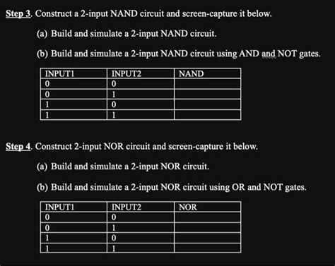 Step 3 Construct A 2 Input Nand Circuit And Screen Capture It Below A Build And Simulate A 2