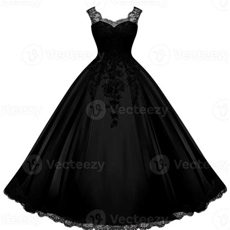 Elegante Preto Renda Vestir Com Uma Cheio Saia Projeto Cortar Fora
