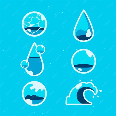 Premium Vector Flat Water Iconsymbols Collection
