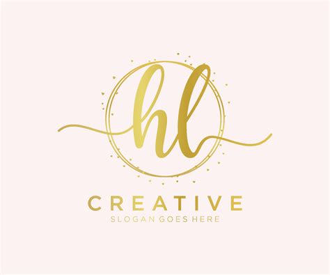 Logotipo Femenino Inicial Hl Utilizable Para Logotipos De Naturaleza