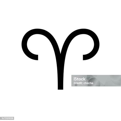 Ikon Tanda Zodiak Aries Salah Satu Dari 12 Simbol Astrologi Ilustrasi