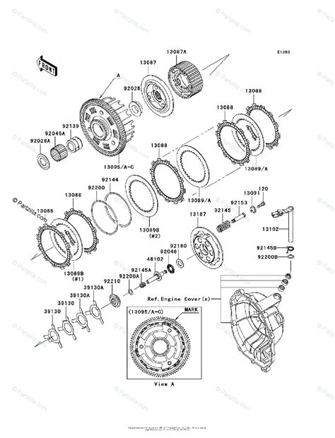 Kawasaki Motorcycle 2005 Oem Parts Diagram For Clutch