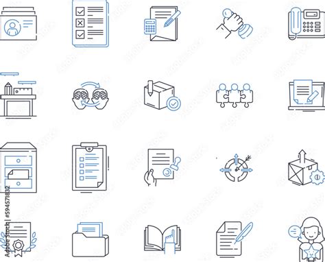 Sales Operations Line Icons Collection Forecasting Pipeline